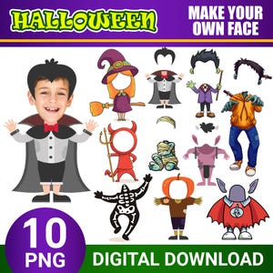 10x Halloween Add Your Own Photo Picture PNG Bundle, Vampire, Witch ...