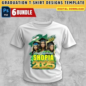 6x Viral Graduation Shirt DTF Design Bundle, Grad T-shirt Design PSD ...