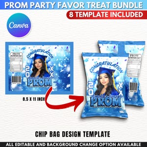 Prom Send off Treat, Prom Packaging Template Bundle, Light Blue ...