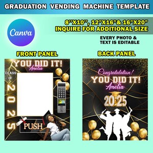 Canva Graduation Vending Machine Template, 2024 Senior DIY Graduation ...