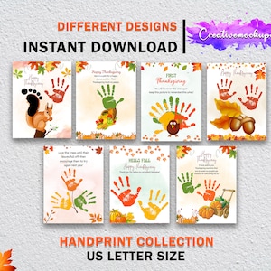 Thanksgiving Handprint Footprint Art & Craft Bundle| 20 Fall Craft ...