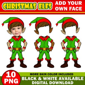 Christmas Add Your Own Elf Photo Picture PNG Bundle, DIY Elf Yourself ...