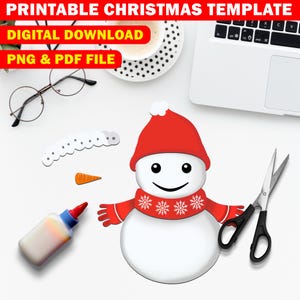 Make A Cute Snowman Printable Craft for Kids| Christmas Winter Kids ...