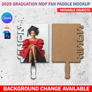 2024 Canva Graduation MDF Fan Mockup, Grad Paddle Mockup for ...