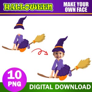 10x Halloween Add Your Own Witch & Vampire Photo Picture PNG Bundle ...