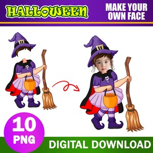 10x Halloween Add Your Own Witch & Vampire Photo Picture PNG Bundle ...