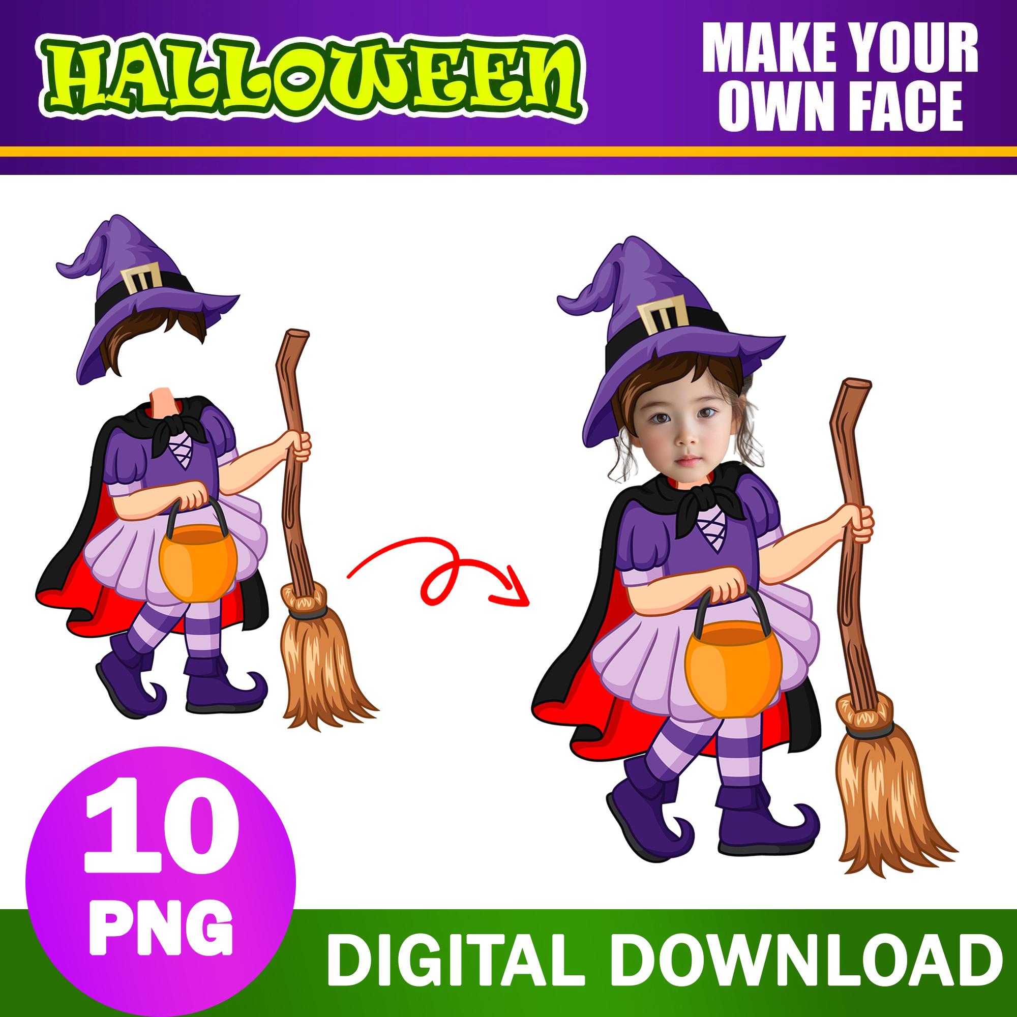 10x Halloween Add Your Own Witch & Vampire Photo Picture PNG Bundle ...