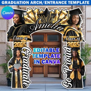 Graduation Entrance Arch Design Canva Template Bundle, Graduation Arch ...