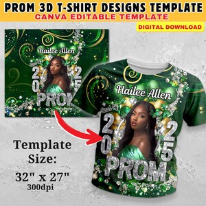 6x Viral Prom 3D Shirt Design Bundle, Prom T-shirt Design Canva, PSD ...