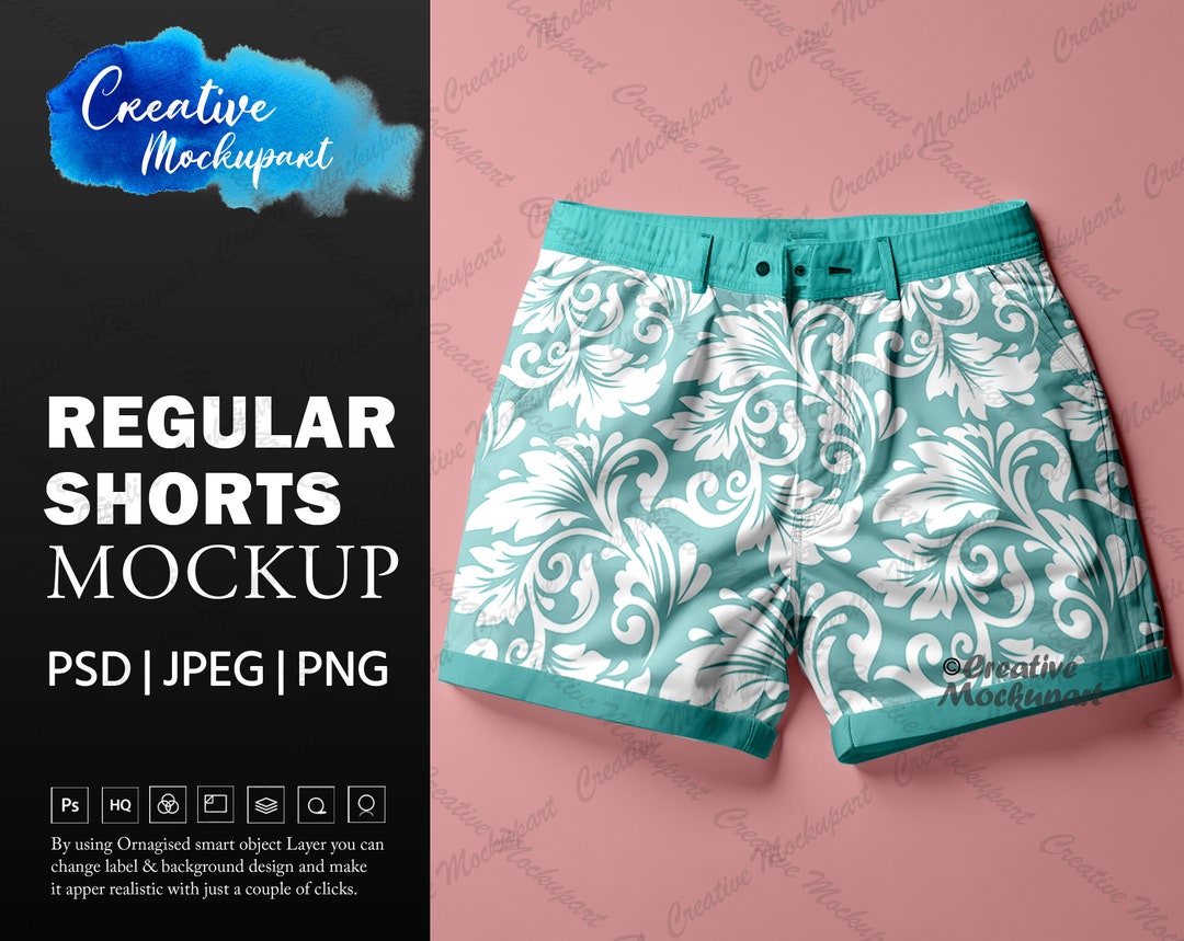 Regular Shorts Mockup | DYE Sublimation Streetwear Mesh Shorts Template ...