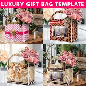 Canva Editable 8.5x11 Luxury Handbag Gift Box Design Template Bundle ...