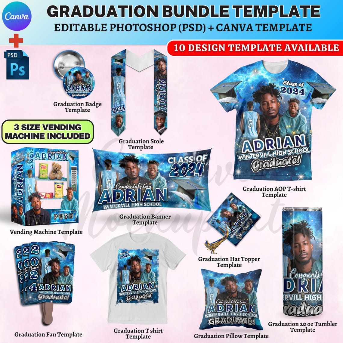 2025 Graduation Design Bundle, Editable Graduation Sublimation Pack ...