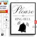 Please Ring Bell Sign Door Sign Printable Pack, Ring Bell for Service ...