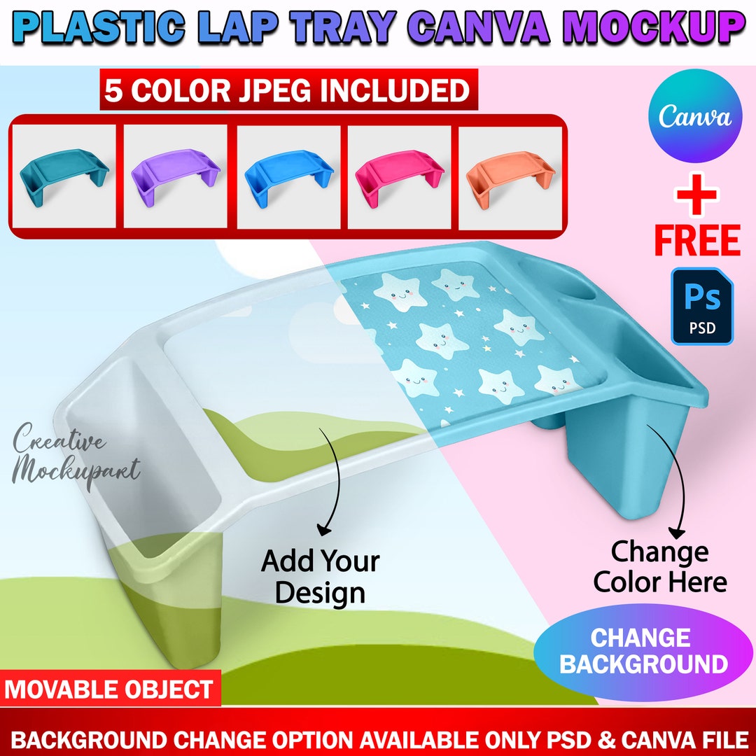 Canva Plastic Lap Tray Mockup, Learning Tray Mockup, Portable Study ...