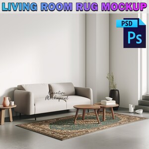 5 Living Room Rug Mockup Bundle | Area Rug Mockup | Room Carpet Mockup ...