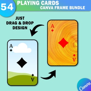 Design Your Own Ace Playing Cards on CANVA Bundle, Easy Drag and Drop ...