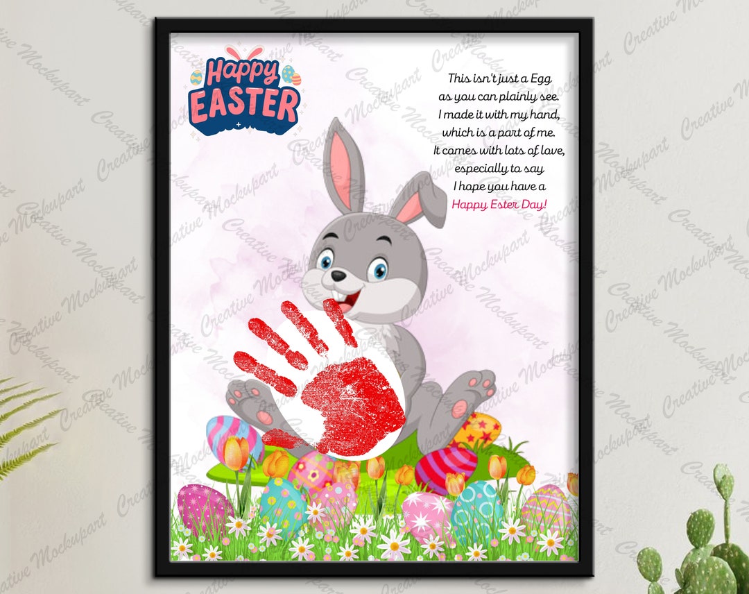 Easter Bunny Footprint Art & Poem, DIY Kid, Toddler Craft, Hoppy Easter ...