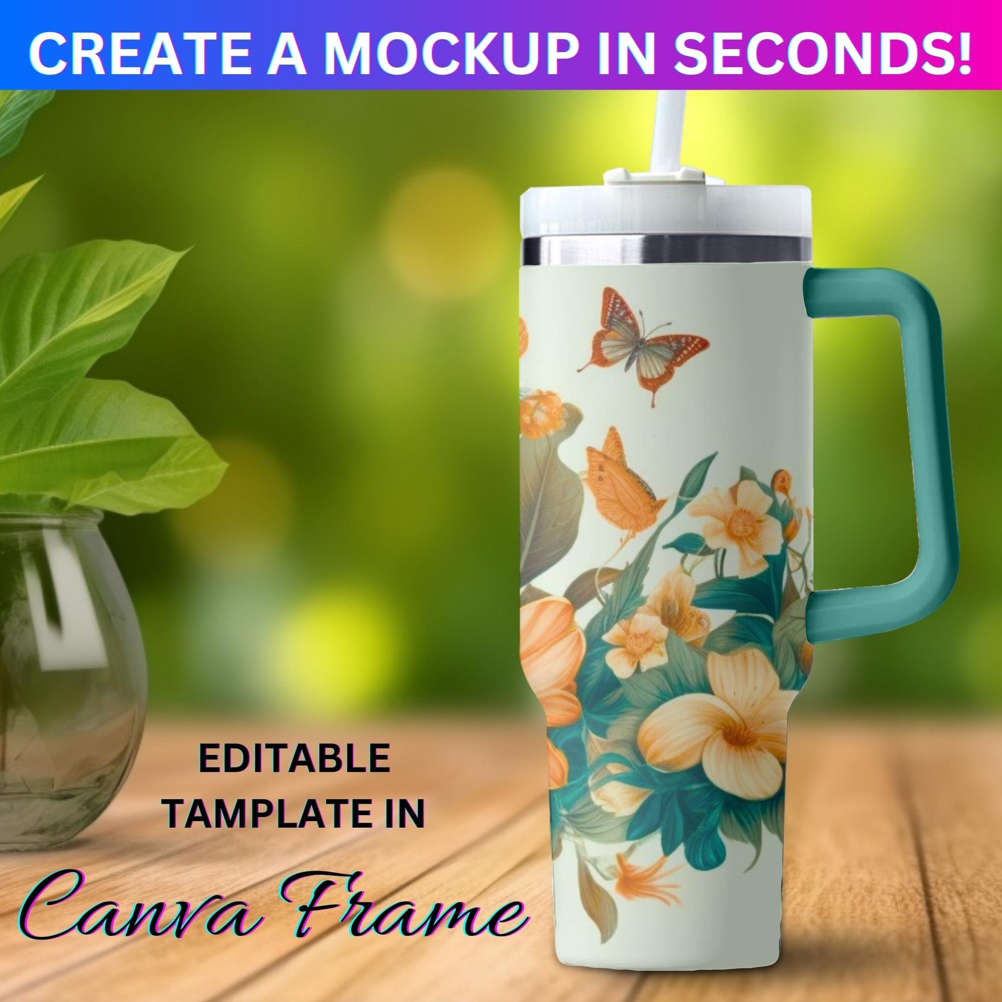 Canva Frame Stanley Cup Tumbler Mockup | Canva Tumbler Mockup | Change ...
