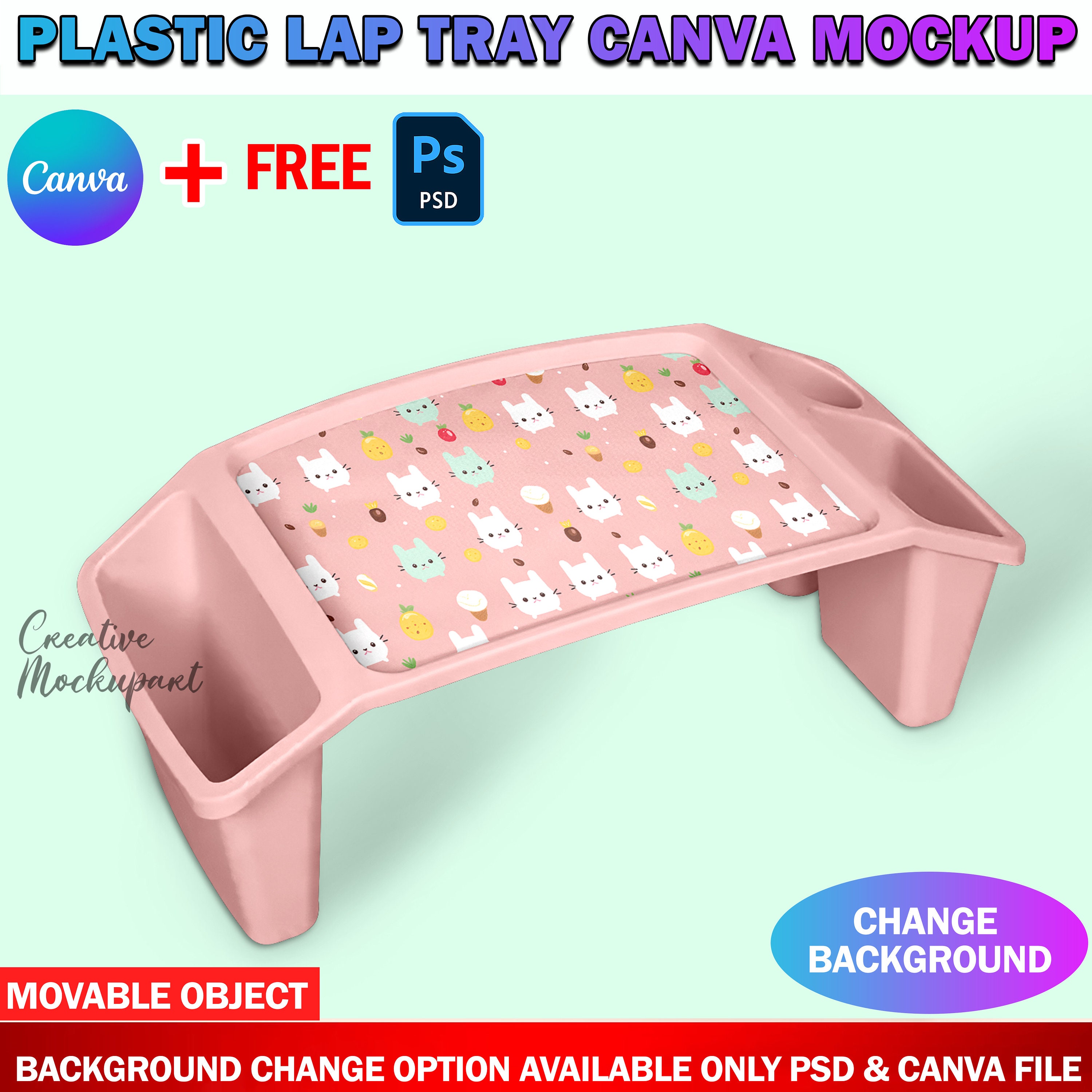 Canva Plastic Lap Tray Mockup, Learning Tray Mockup, Portable Study ...