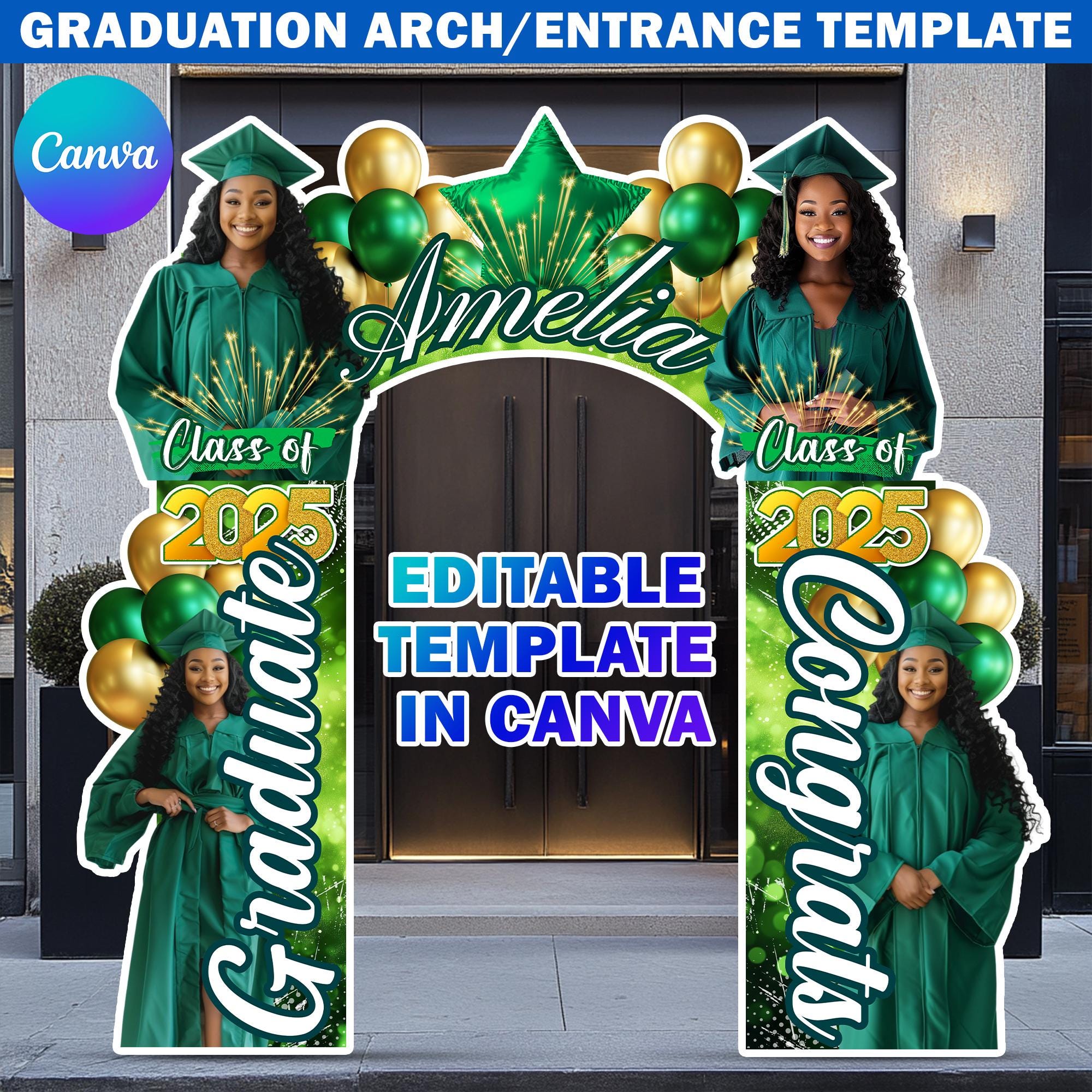 Graduation Entrance Arch Design Canva Template Bundle, Graduation Arch ...
