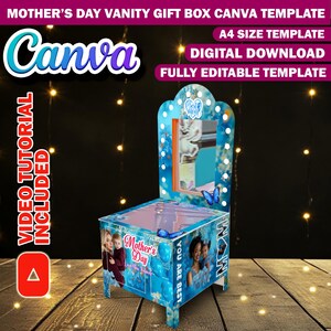 6X Mother's Day Vanity Gift Box Bundle Canva Template, Foam Board ...