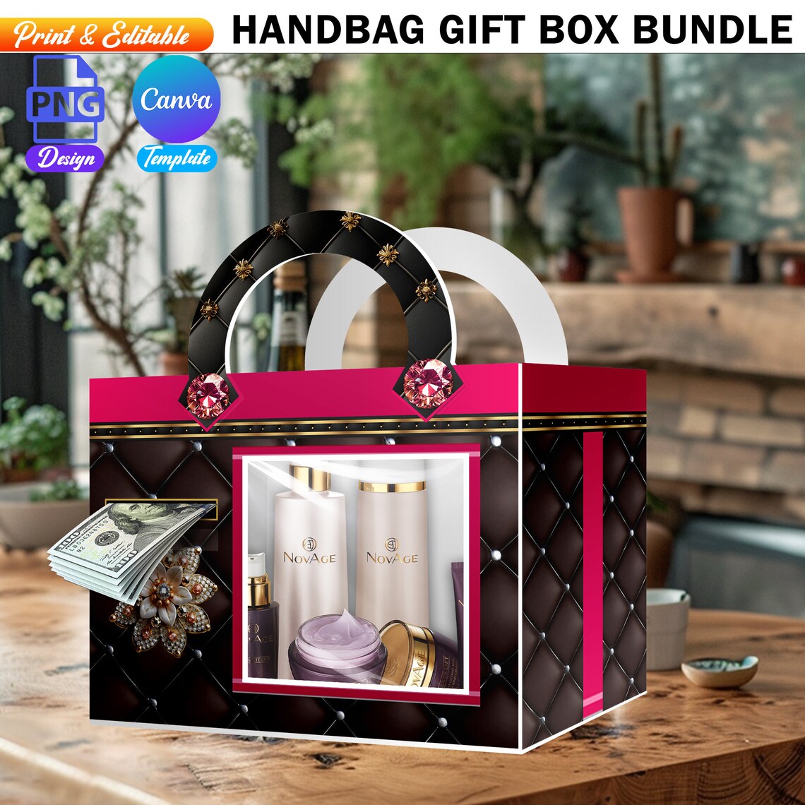 Canva DIY Purse Design, Editable 11x8.5 Gift Bag Box Template, Digital ...