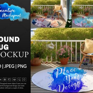Round Rug Mockup | Round Carpet Mockup |circle Rug Mockup, Add Your Own ...