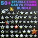 50 Canva Frames Sparkle Star Template Bundle | Make Your Own Bright ...