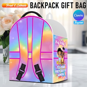 Backpack Gift Box Design, First Day of School Gift Book Bag Gift Box ...