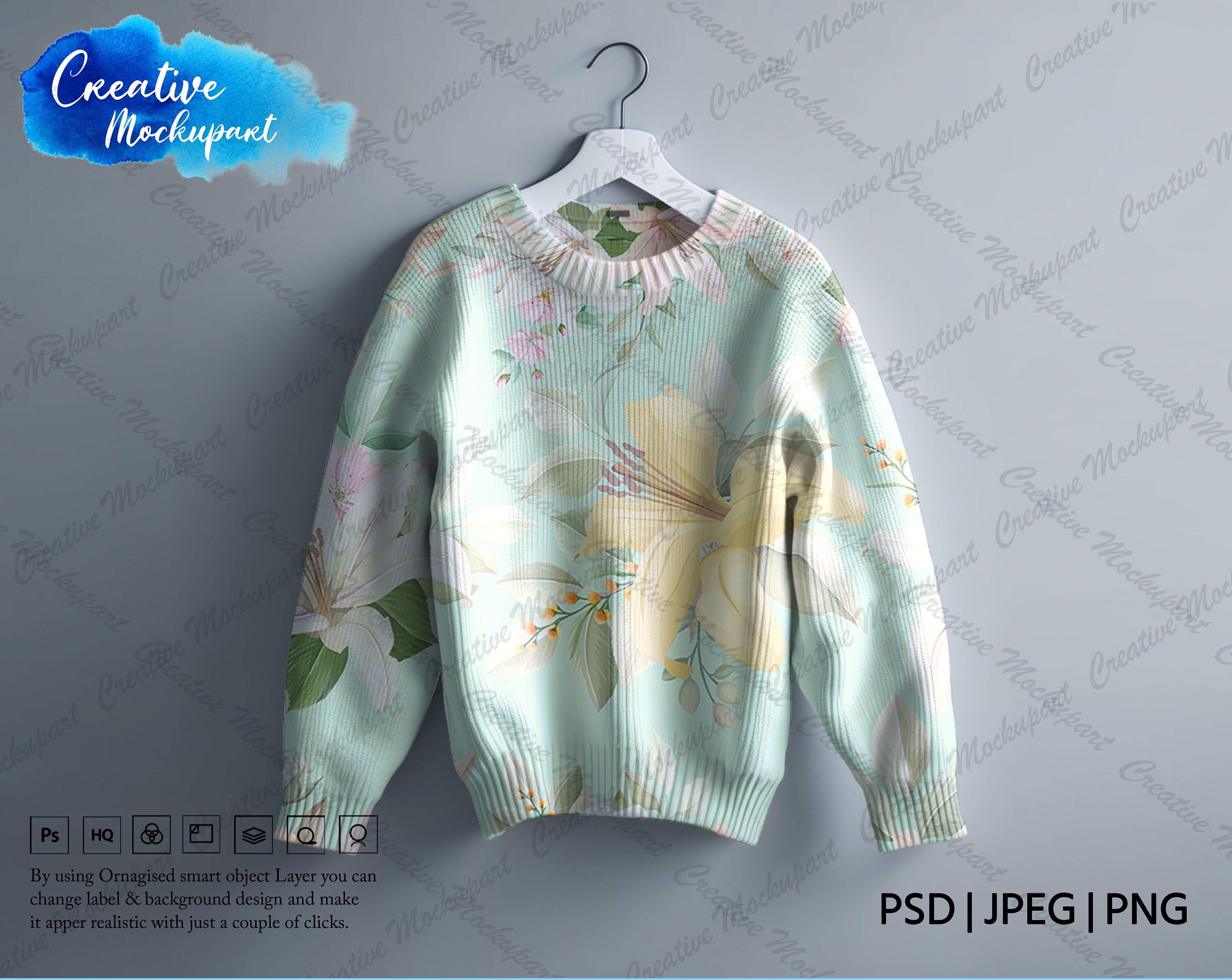 Realistic Regular Sweater Mockup | Winterwear Dress Mockup | Add Your ...
