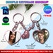 Dye Sublimation Couple Keychain Mockup, Heart Shaped Keychain Mockup ...