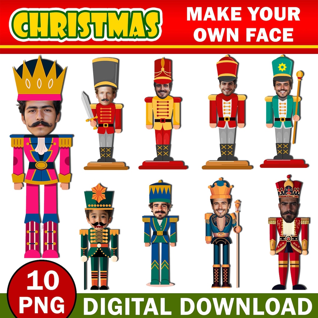 Christmas Add Your Own Nutcracker Photo Face, DIY Nutcracker Yourself ...