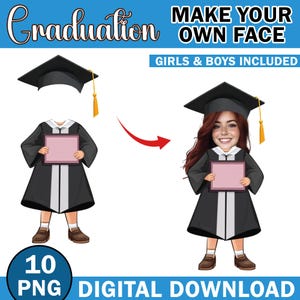 DIY Graduate Yourself PNG, Graduation Add Your Own Photo Face, Grad ...