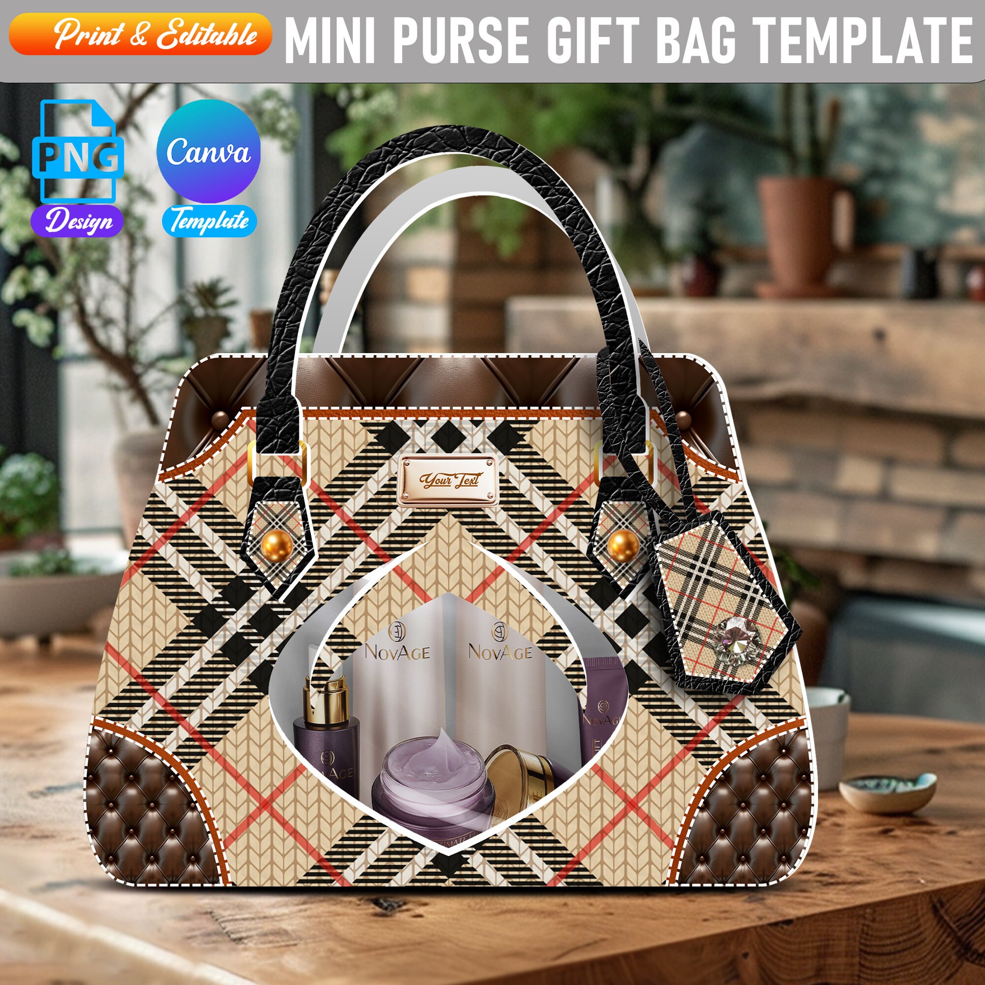 Mini Purse Gift Bag, Designer Handbag Gift Box Template, DIY Luxury ...