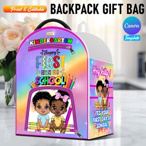 Backpack Gift Box Design, First Day of School Gift Book Bag Gift Box ...