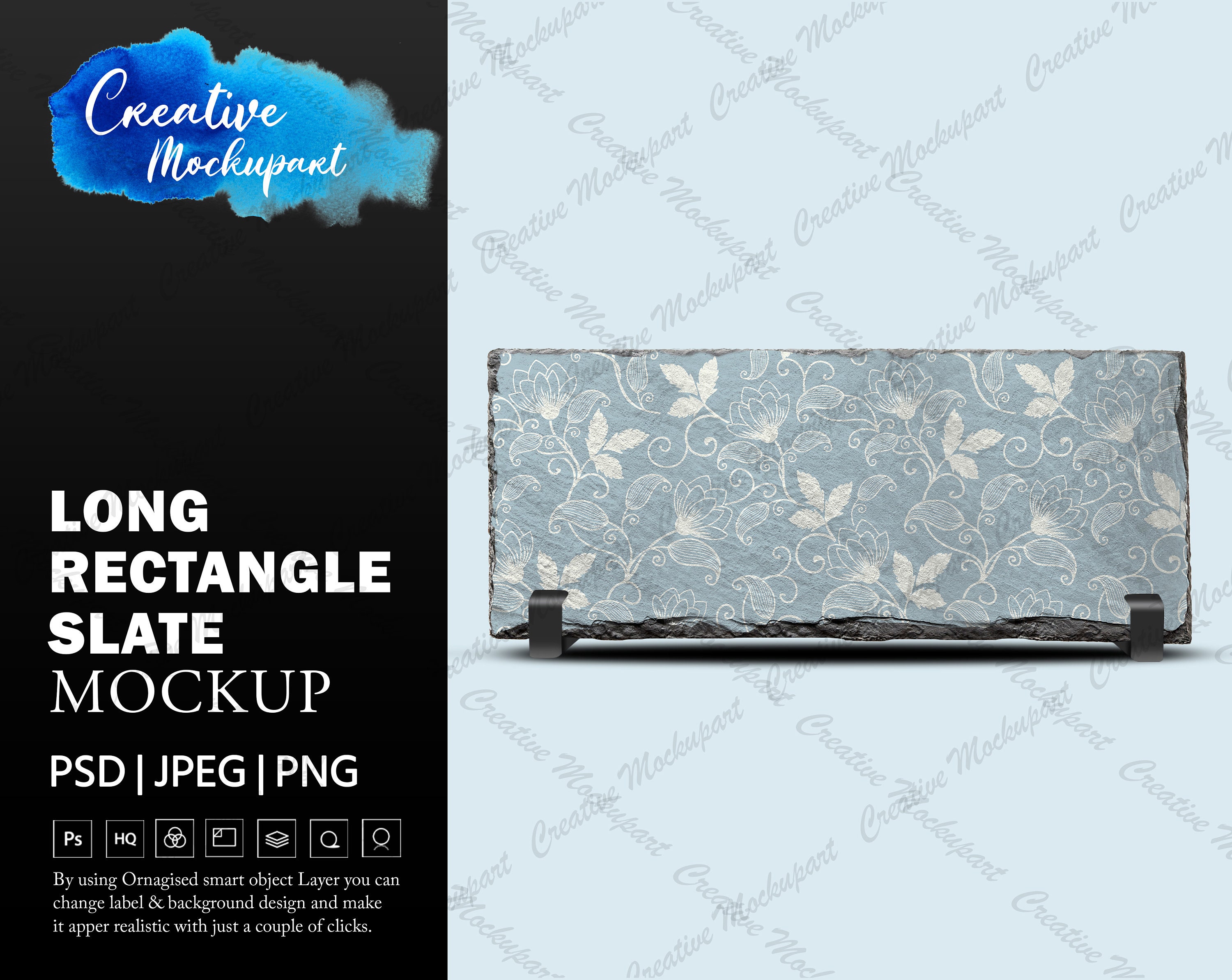 Long Rectangle Slate Mockup - Etsy