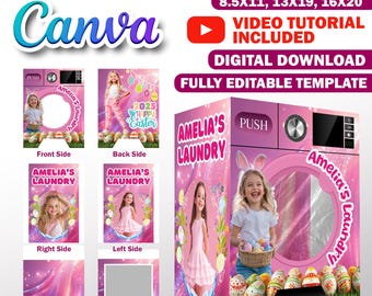 Top Load Washing Machine Gift Box Canva Template, Foam Board Easter ...