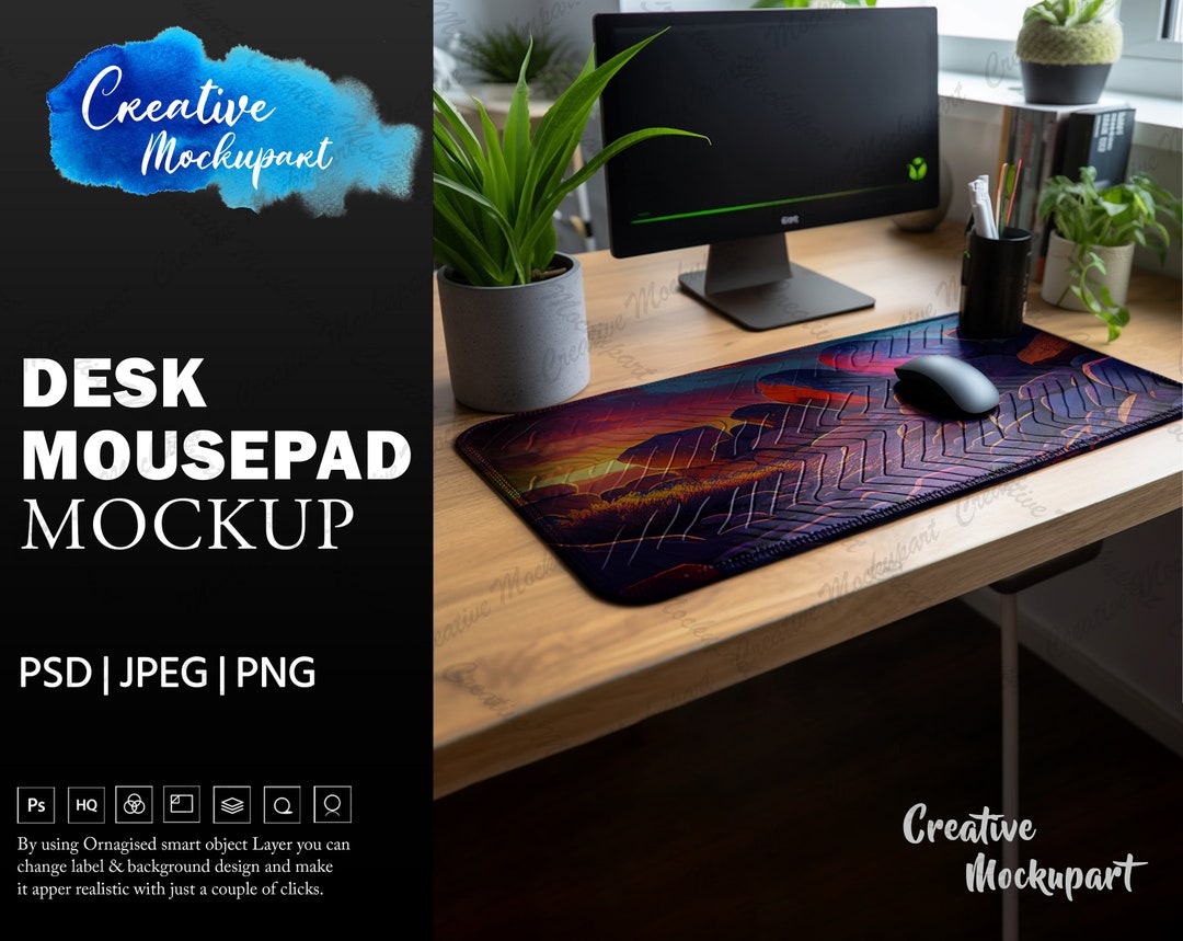 Desk Mousepad Mockup | Printify Customizable Desk Mat Mockup |stock Photography Gamer Mouse ...