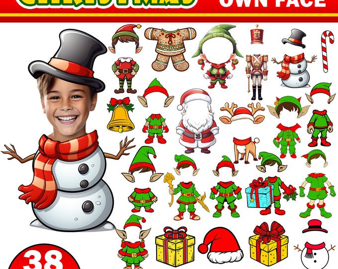 Christmas Add Your Own Photo Picture | PNG Elves Boy & Girl Add Photo ...