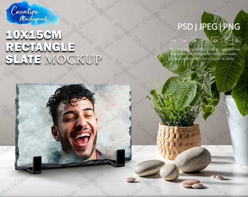 DYE Sublimation Rectangle Slate Mockup Template | Add Your Own Design ...