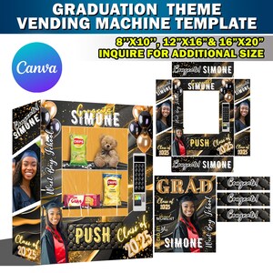 Canva Graduation Vending Machine Template, Senior DIY Graduation Gift ...
