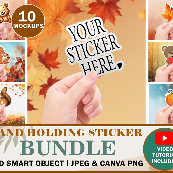 Finger Holding Sticker Mockups - Etsy