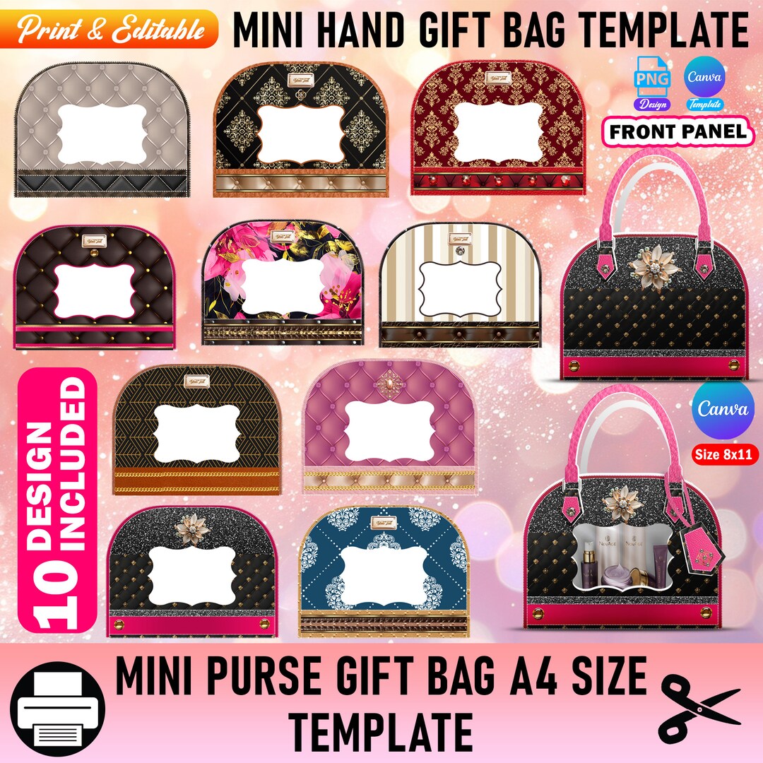 Fashion Purse Gift Bag Box Template Bundle, DIY Designer Handbag Gift ...