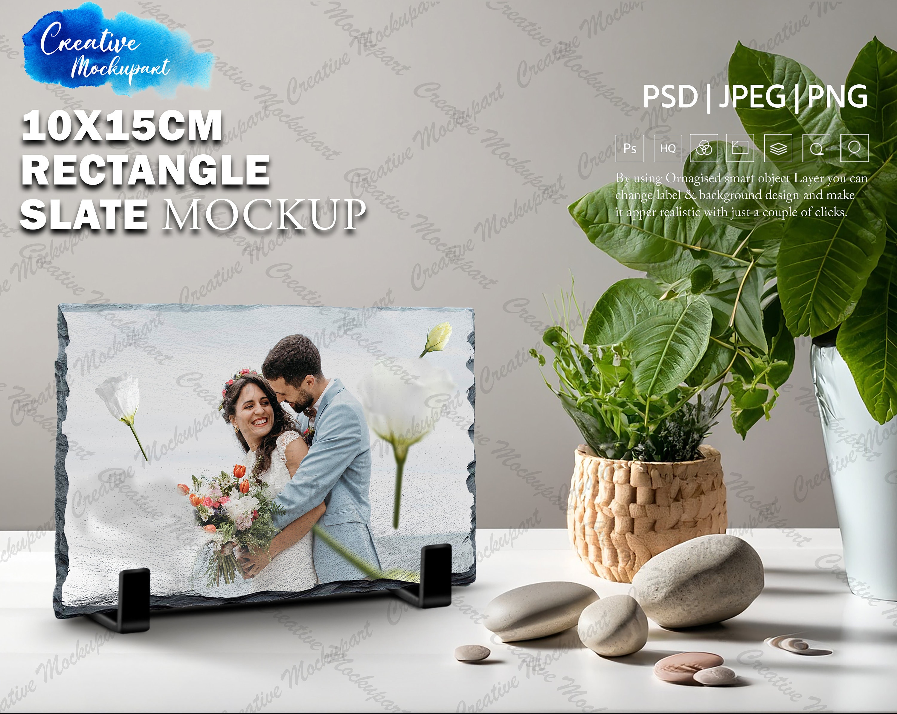 DYE Sublimation Rectangle Slate Mockup Template | Add Your Own Design ...