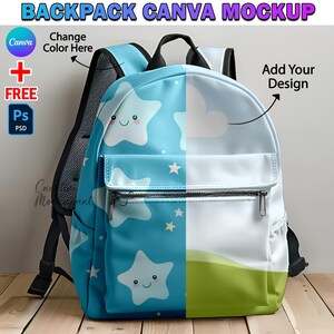 30x Canva Dye Sublimation AOP Backpack Mockup Bundle, AOP Backpack for ...
