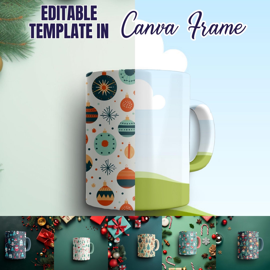 Canva Christmas Mug Mockup | Drag & Drop Canva Mug Mockup | Mug Canva ...