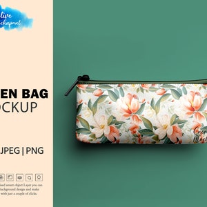 Linen Pencil Case Mockup | Dye Sublimation Canvas Pencil Bag Mockup ...