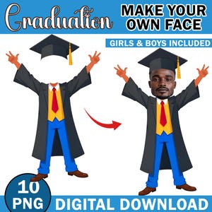 Afro American DIY Graduate Yourself PNG, Graduation Add Your Own Photo ...
