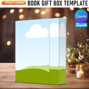 Book Box Template, Canva Editable Treat Book Box, Teacher's Day Gift ...