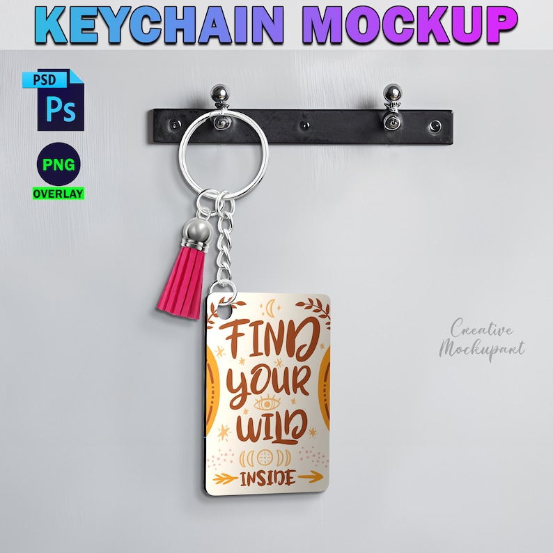 Dye Sublimation Rectangle Key Chain PSD Mockup Insert Your Own Design ...
